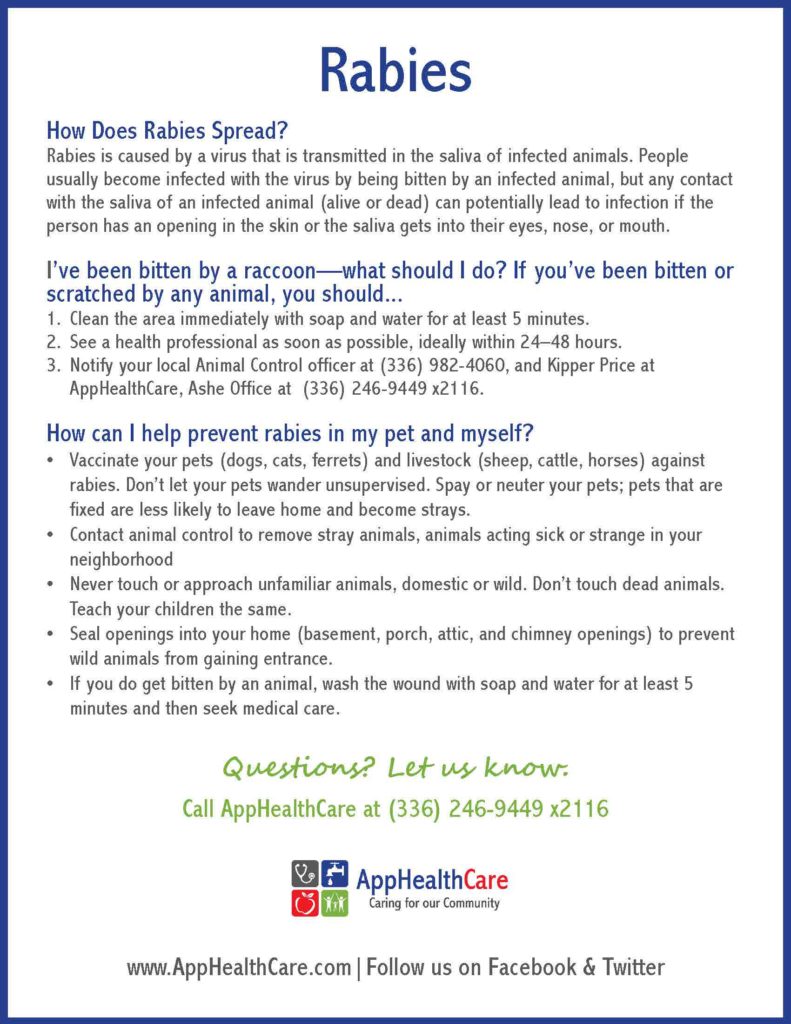 Rabies Information - Ashe County | AppHealthCare